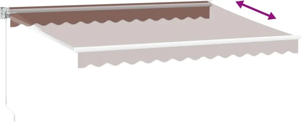 Ručně zatahovací markýza hnědá 350 x 250 cm 3215699