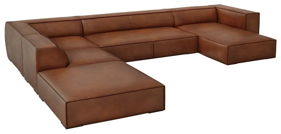 Koňakově hnědá kožená rohová pohovka (levý roh) Madame – Windsor &amp; Co Sofas