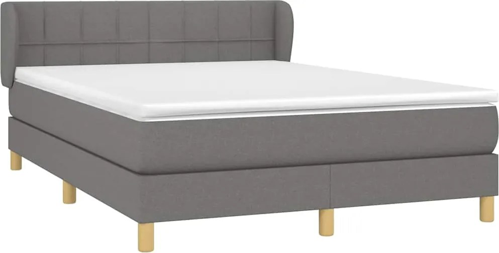 Box spring postel s matrací tmavě šedá 140x200 cm textil 3126806