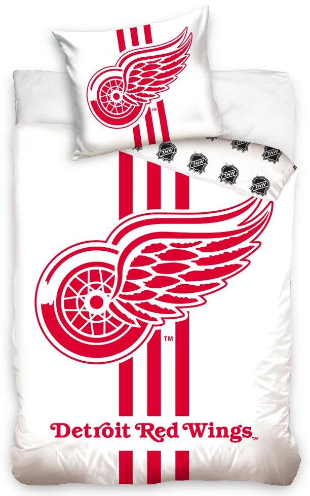 TipTrade s.r.o. Hokejové povlečení NHL Detroit Red Wings White 140x200 + 70x90