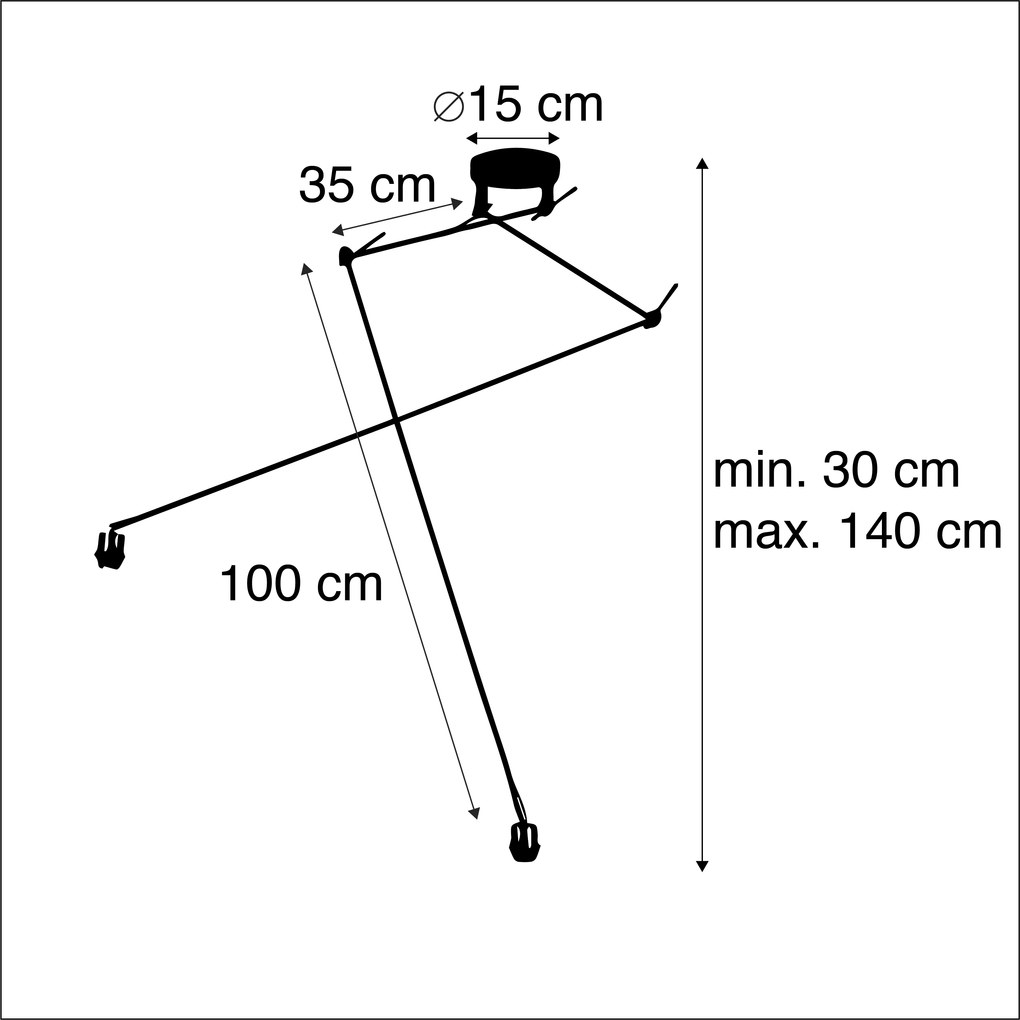 Moderní závěsné svítidlo ocel bez stínidla 2-světlo - Blitz
