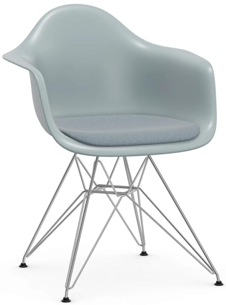 Výprodej Vitra designové židle DAR - skořepina světle modrá, čalouněný sedák látka Hopsak