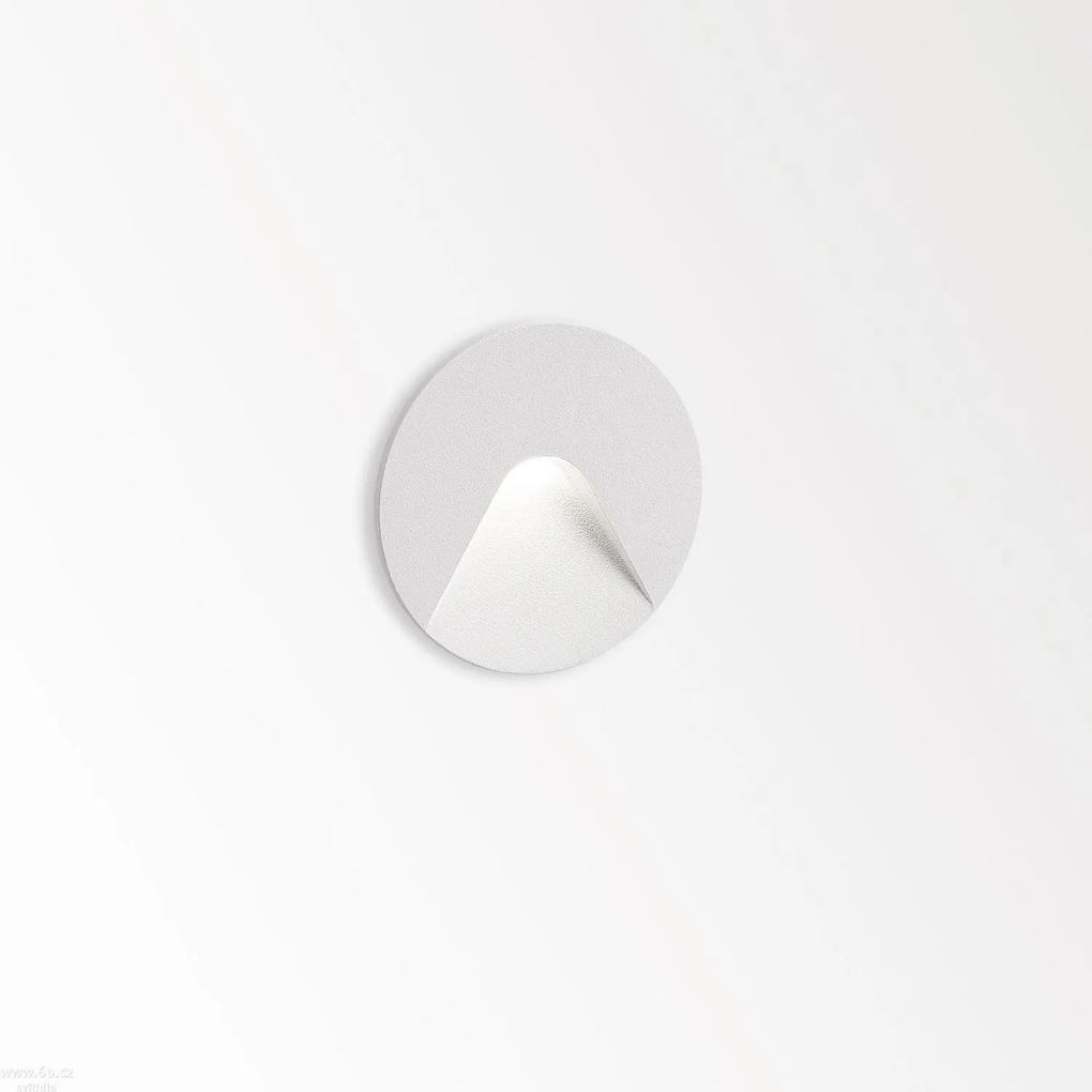 Deltalight 3043012W Logic Mini, kulaté bílé zápustné svítidlo do stěny, 1x0,5W LED, 3000K, prům. 6,2cm, IP54