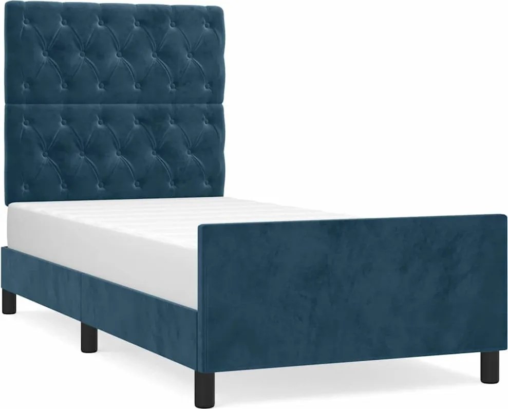 Rám postele bez matrace tmavě modrý 80x200 cm samet 3125908