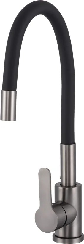 Gamma Flex 2000, stojánková dřezová baterie s flexibilním ramenem, černá-grafitová, GMA-BFX-2000GM