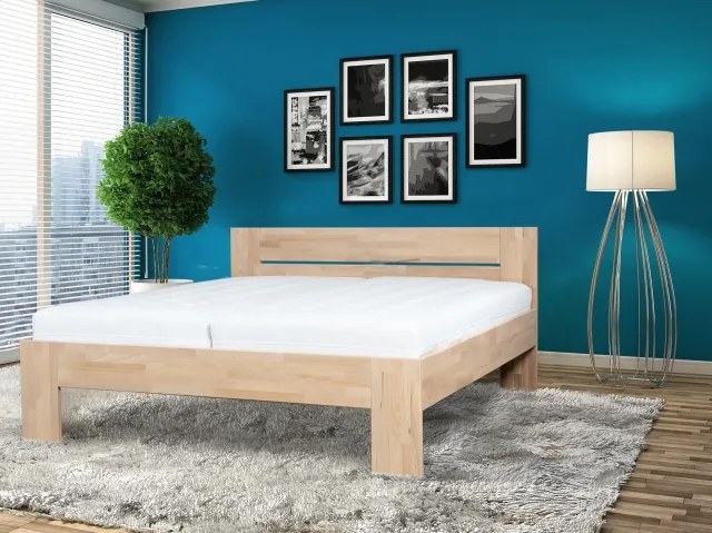 Ahorn Dřevěná postel Vento 190x80 Buk napojovaná spárovka