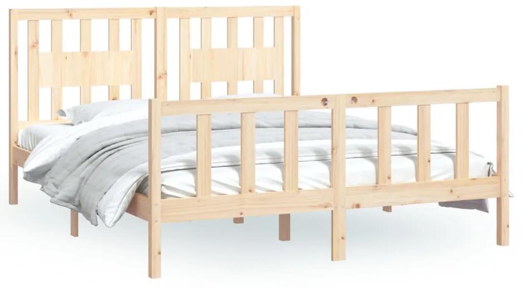 vidaXL Rám postele s čelem masivní borové dřevo 160 x 200 cm