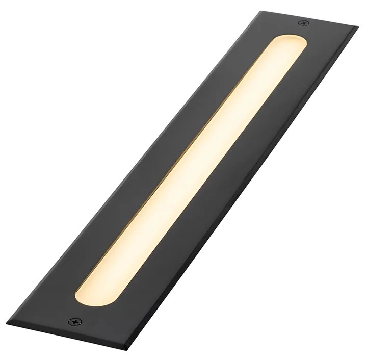 Sada 2 moderních zemních bodových světel černá 50 cm vč. LED IP65 - Eline