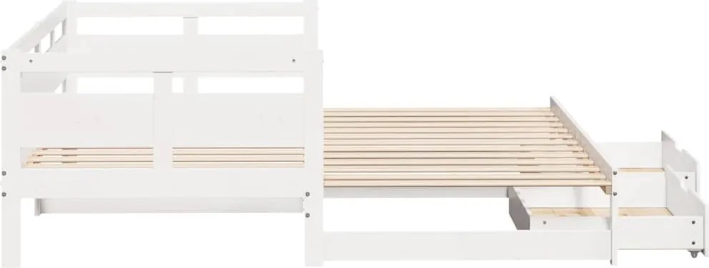 Válenda s přistýlkou a zásuvkami bez matrace bílá 90x200 cm 3302232