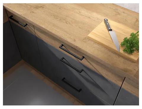 Spodní kuchyňská skříňka se zásuvkami Woodline 60 D 3S BB, Barva: Dub lancelot / matera