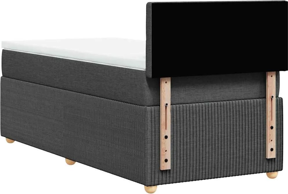 Box spring postel s matrací tmavě šedá 90x200 cm textil 3287354