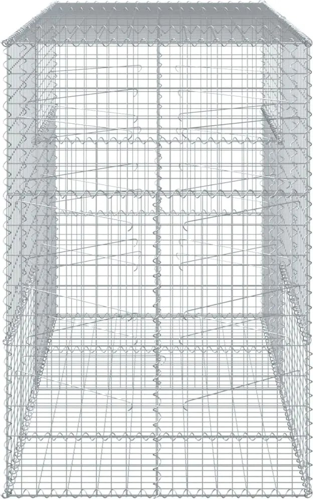 Gabionový koš s víkem 200 x 100 x 150 cm pozinkované železo 3295214