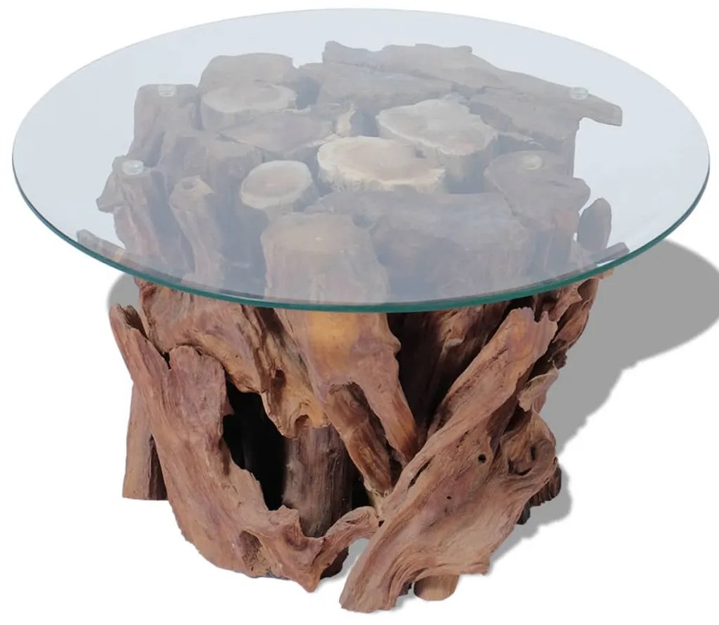 Konferenční stolek masivního teak naplavené dřevo 60 cm 243474