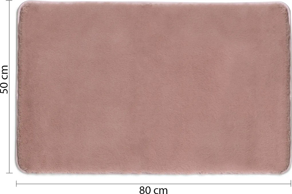 Gedy Gedy, FUZZY koupelnová předložka, 50x80 cm, 100% polyester, protiskluz, růžová, 96FY508010