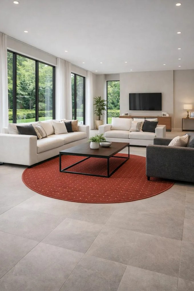 Kusový koberec Udinese terra kruh, 100x100 (priemer) kruh, oranžová, chodba / predsieň, Condor Carpets