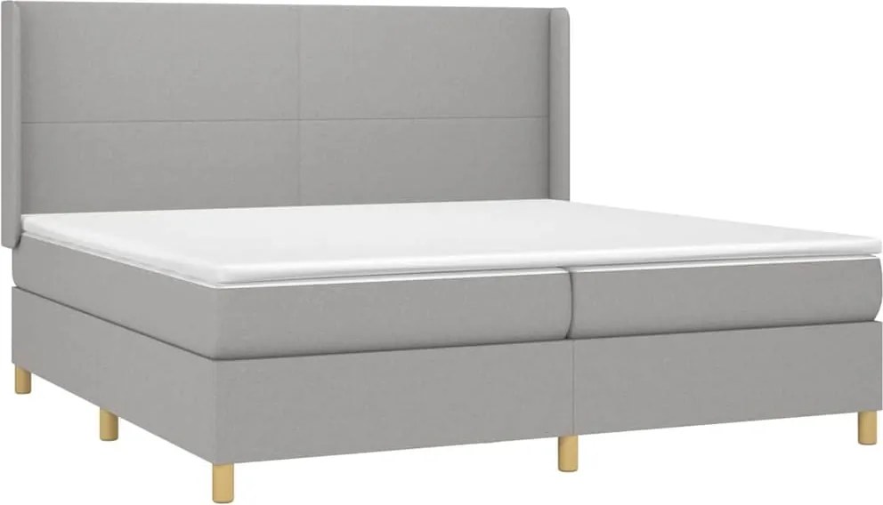 Box spring postel s matrací světle šedá 200 x 200 cm textil 3131857