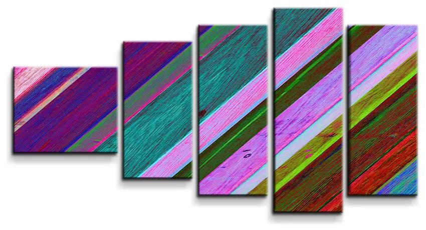 Sablio Obraz - 5-dílný Nabarvené dřevo - 100x60 cm