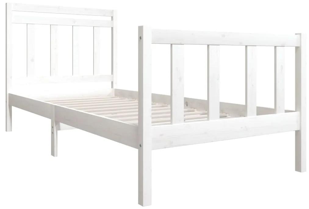 Rám postele bílý masivní dřevo 90 x 200 cm,  3100705