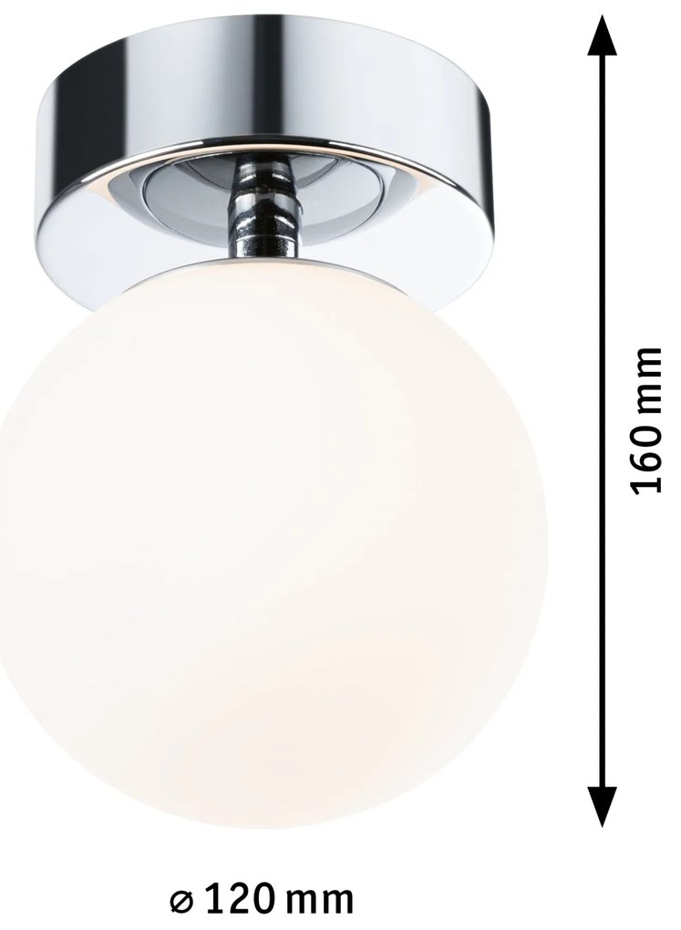 Paulmann 71064 Gove, koupelnové stropní svítidlo LED 5W 3000K, chrom, průměr 12cm, IP44