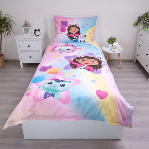 Jerry Fabrics Povlečení Gábinin kouzelný domek Rainbow 140x200, 70x90 cm