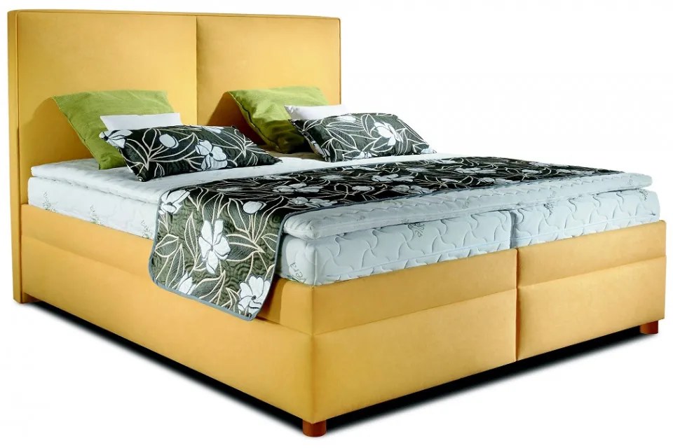 Americká postel boxspring s úložným prostorem MARCO , 160x200 cm, Ekokůže bílá