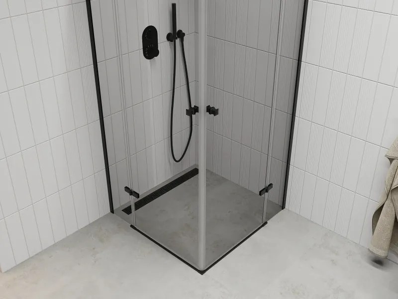 Mexen Roma Duo sprchový kout 70 x 70 cm, 6mm sklo, čiré sklo/černý profil, 854-070-070-70-00-02