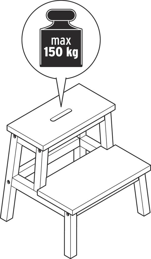 Tchibo - Stolička z kaučukovníkového dřeva - barva: hnědá
