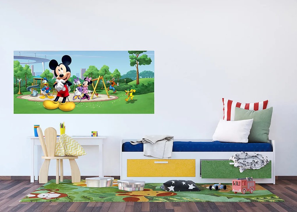 Dětská vliesová fototapeta na zed' Hřiště Mickeyho Mouse, Disney | 202 x 90 cm | DFTDNH 5382