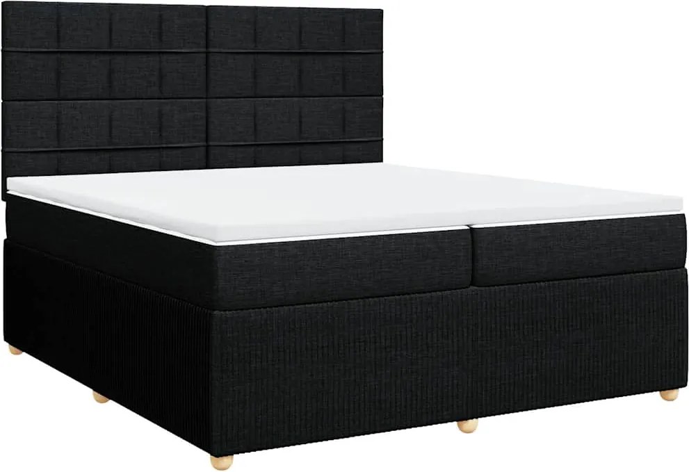 Box spring postel s matrací černá 200x200 cm textil 3292165
