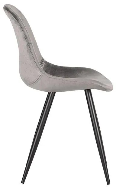 LABEL51 Sametová jídelní židle CAPRI šedá Color: Grey FF-45.031