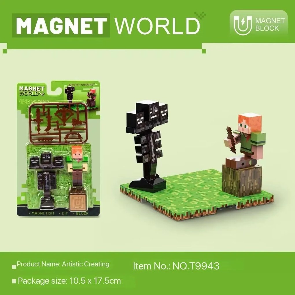 Minecraft akční figurky, doplněk pro magnetické stavebnice Varianta: T9943