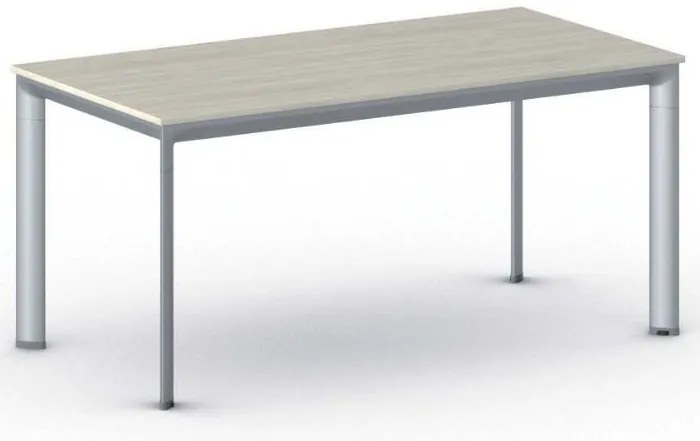 Jednací kancelářský stůl PRIMO INVITATION, 160x80 cm, šedostříbrná podnož, dub přírodní