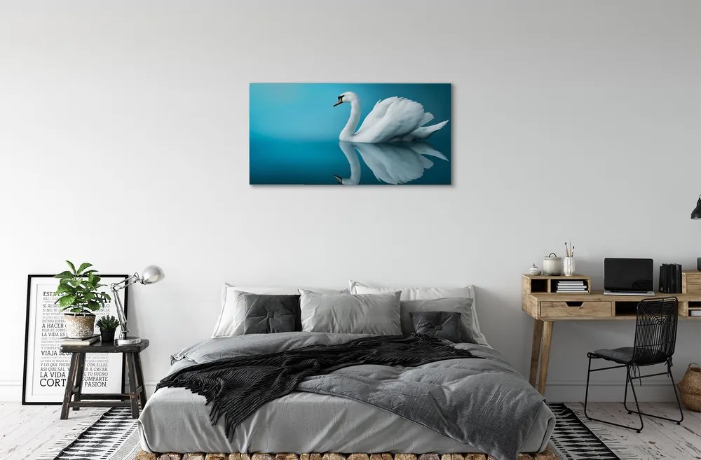 Obrazy na plátně Swan ve vodě 125x50 cm