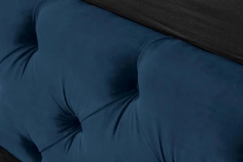 Noble Home Tmavě modrá sametová postel Paris 160x200 cm