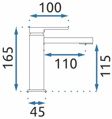 REA-B6555 - Umyvadlová baterie VERSO 16,5 cm broušená zlatá