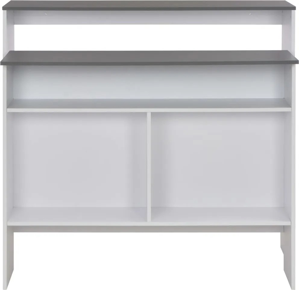 Barový stůl se 2 stolními deskami bílý a šedý 130 x 40 x 120 cm 280221