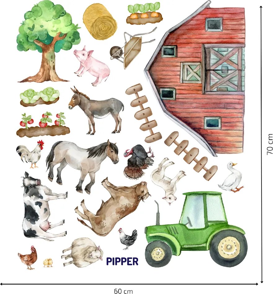 PIPPER. Samolepka na zeď "Farma"