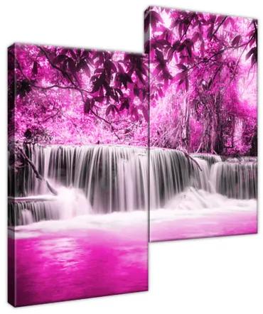 Tištěný obraz Vodopád v růžové džungli 60x60cm 2570A_2J