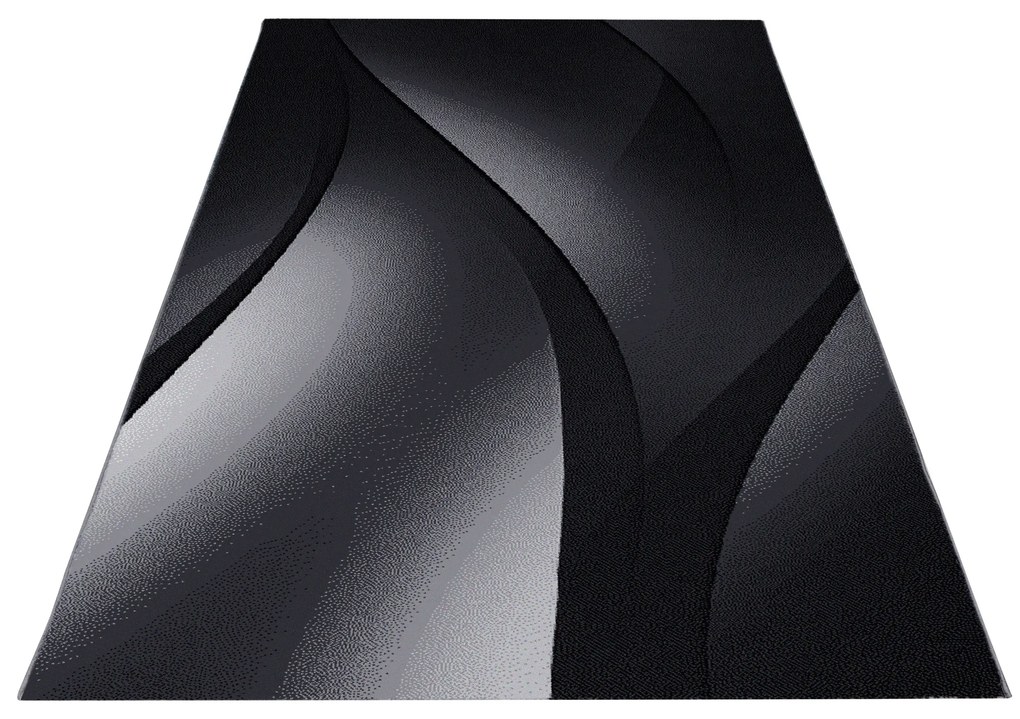 Ayyildiz, Kusový koberec Plus 8010 black, 200x290, černá, chodba / předsíň