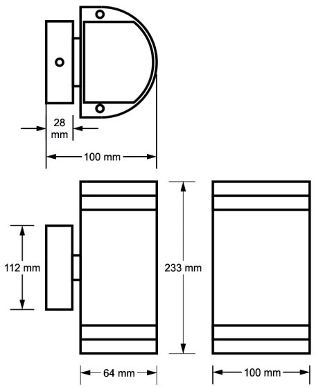 Venkovní nástěnné svítidlo KORTEK 2xGU10/30W/230V IP44 šedá