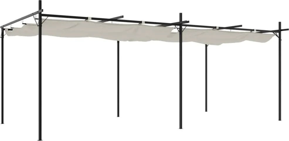 vidaXL Pergola se zatahovací střechou 589 x 292 x 230 cm [360120] Barva: antracitová