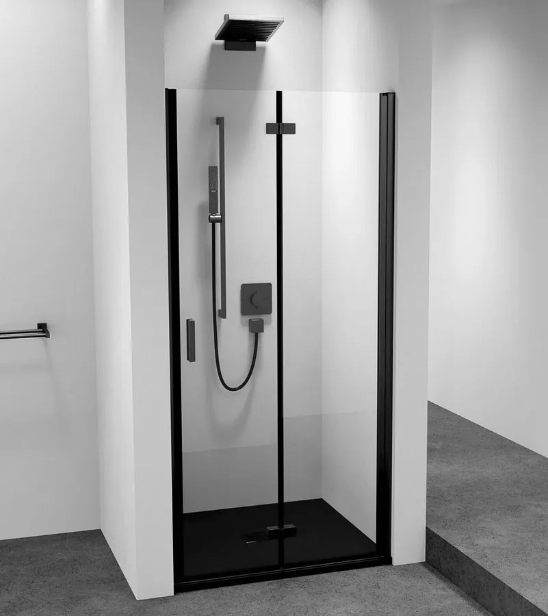 Polysan Polysan, ZOOM LINE BLACK sprchové dveře skládací 800 mm, pravé, čiré sklo, ZL4915BR