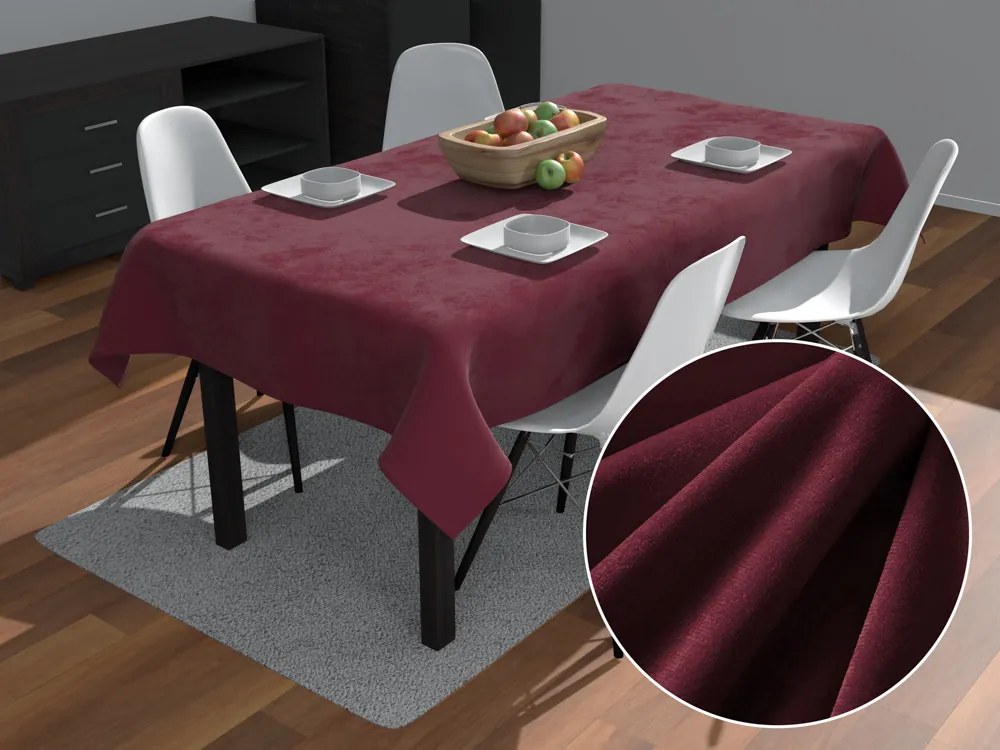 Biante Sametový obdélníkový ubrus Velvet Premium SVP-010 Tmavě vínový 60x100 cm