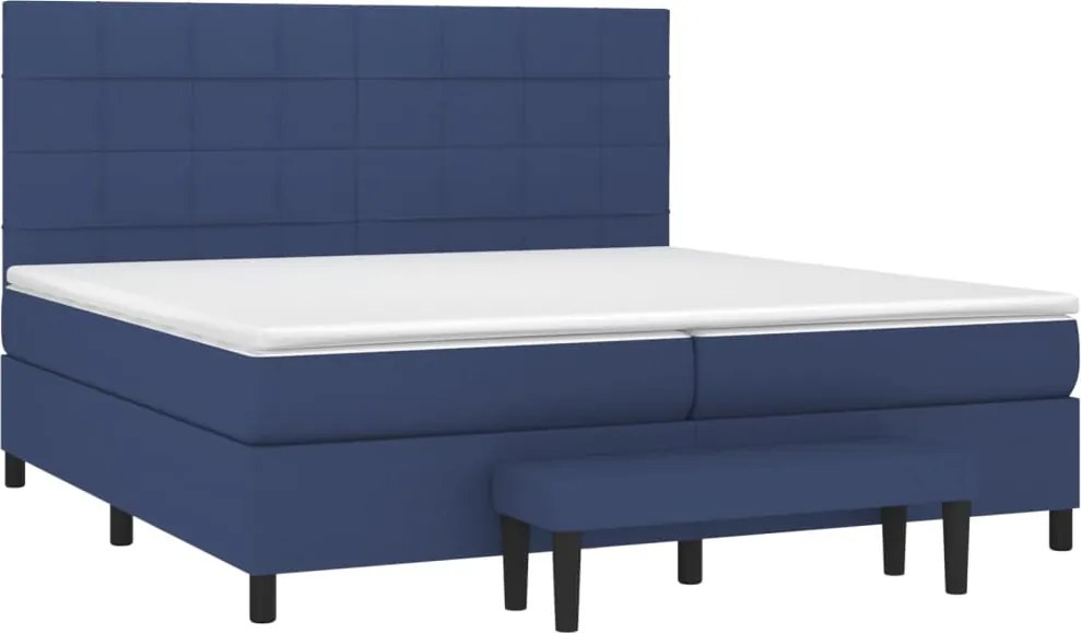 Box spring postel s matrací modrá 200x200 cm textil 3136627