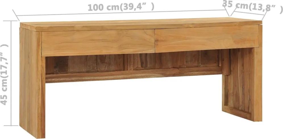 vidaXL TV stolek 100 x 35 x 45 cm masivní teakové dřevo [288843]
