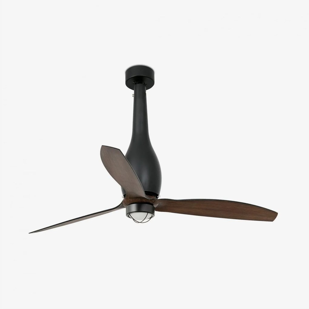 FARO 32004-10 ETERFAN M LED, černá/dřevo, stropní ventilátor s DC motorem - FARO