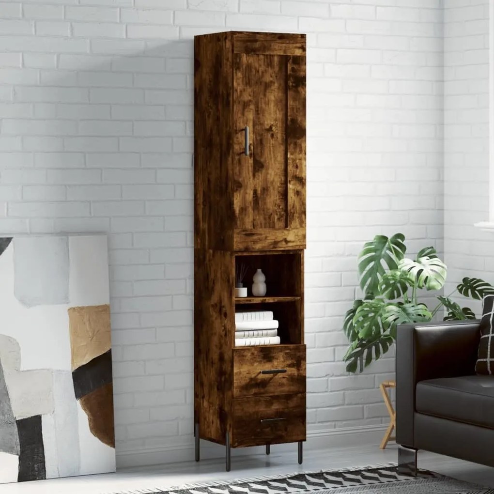 vidaXL Skříň highboard 34,5 x 34 x 180 cm kompozitní dřevo [3200269] Barva: Černá