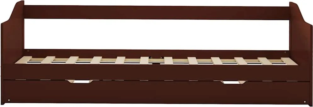 Rám vysouvací postele/pohovky tmavě hnědý borovice 90 x 200 cm 283152