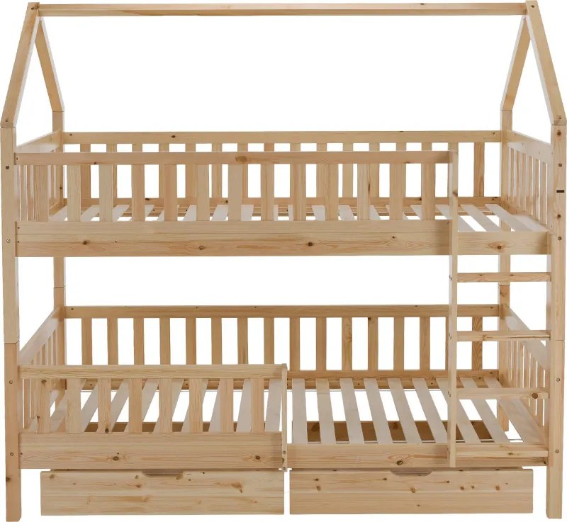 Montessori patrová postel 90x200, přírodní, VENITA TYP 2 Kondela 0000396844