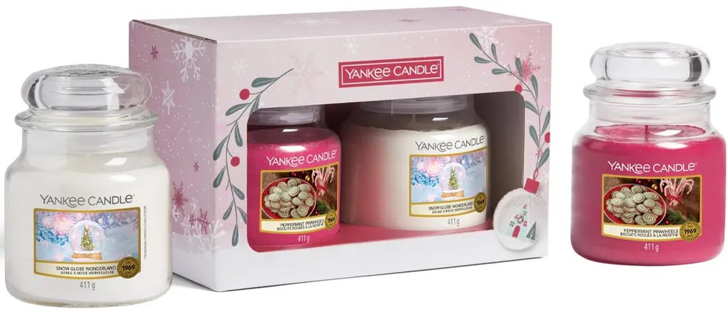 Yankee Candle – vánoční dárková sada vonné svíčky Snow Globe Wonderland, 2 x 411 g